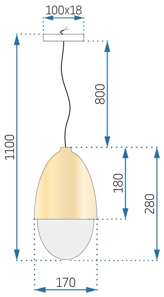 Toolight Závěsná stropní lampa Arašíd Kov Dřevo Boho APP952-1CP