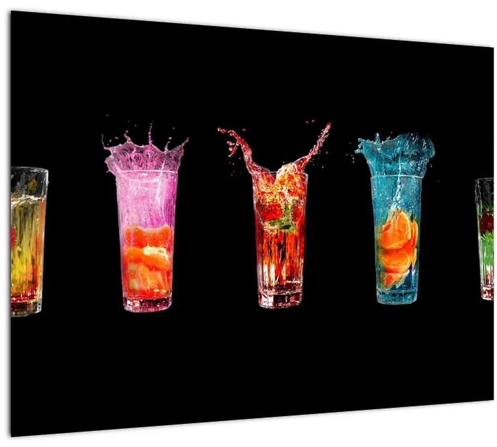 Skleněný obraz  nápojů (70x50 cm)