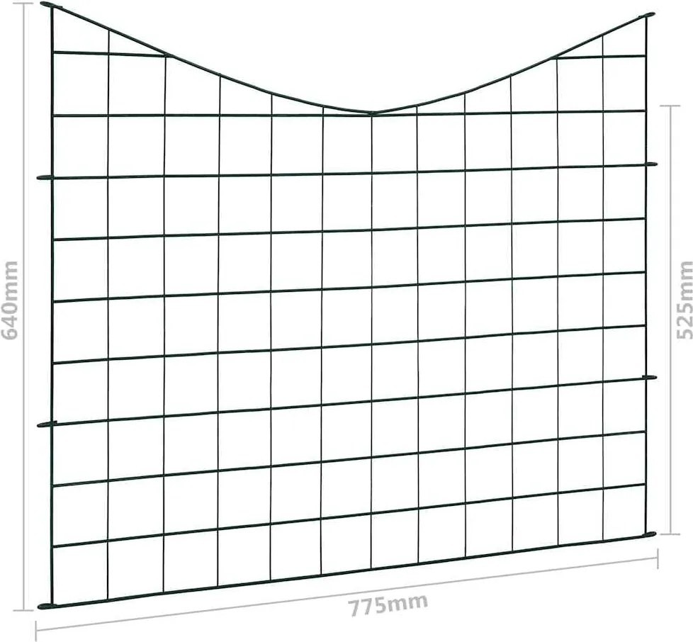 Zahradní plot s obloukem dolů 77,5 x 64 cm zelený 146104