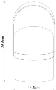 LUCIDE 06800/03/31 JOE LED venkovní stolní svítidlo na baterie 3W=278lm 2800-3200K IP44