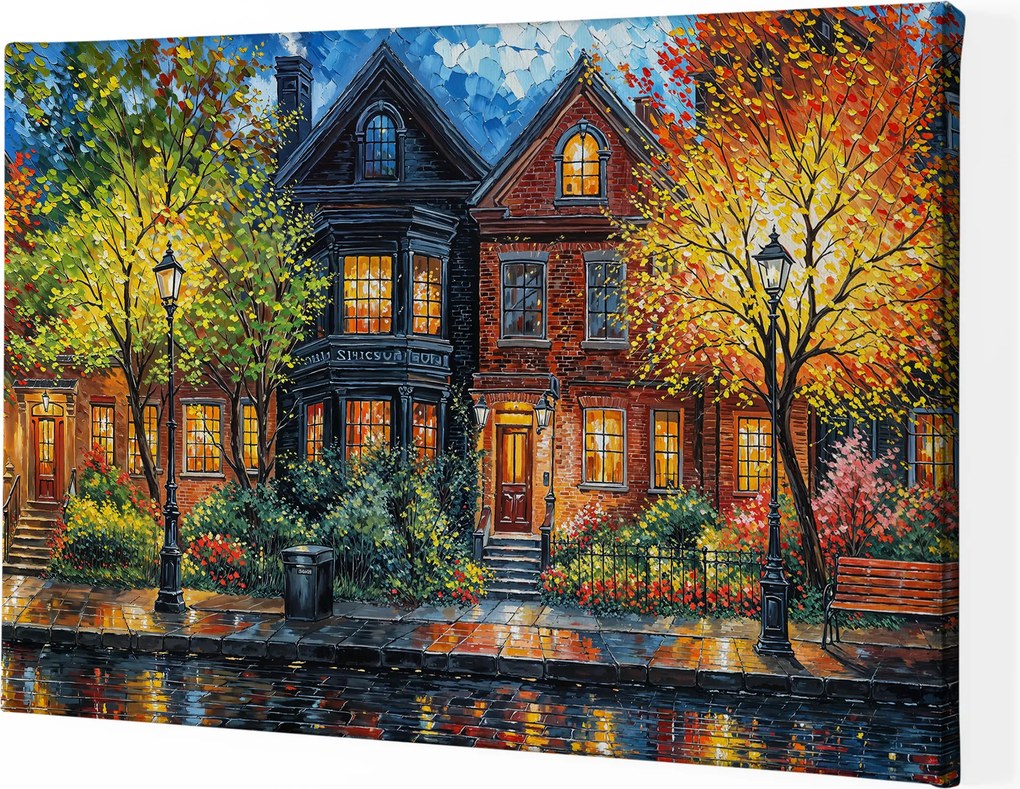 Obraz na plátně - Večerní odrazy Genku FeelHappy.cz Velikost obrazu (šířka x výška): 120 x 40 cm