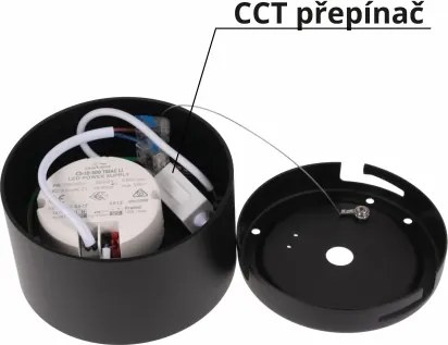 Stropní LED svítidlo T-LED LOXO 8W CRI90 CCT 3000K/4000K/5000K barva černá 105151