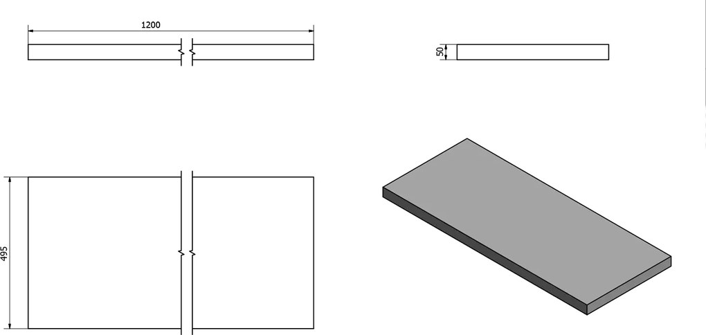 Sapho AVICE 120 x 50 cm AV128 deska old wood Koupelny Bernold