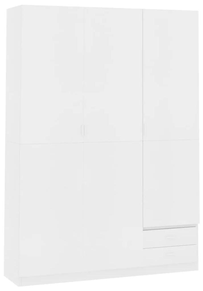 800792 vidaXL 3dveřová šatní skříň bílá 120 x 50 x 180 cm dřevotříska