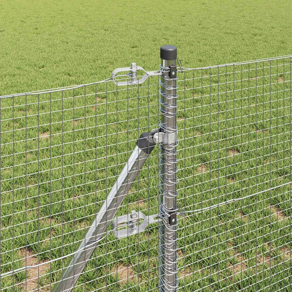 Zemní upevnění svařované drátěné ploty 10 x 0,4 m Stříbrná 3351557