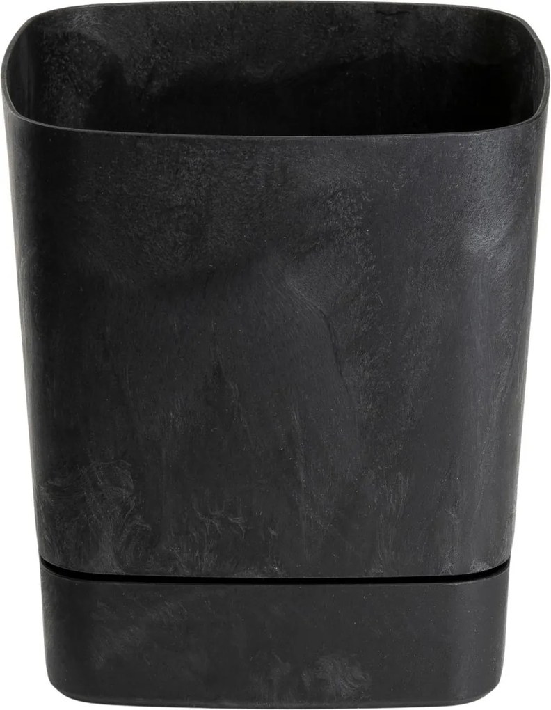 Plastový květináč s podmiskou Cubi 16x16 cm - výběr z 6 provedení
