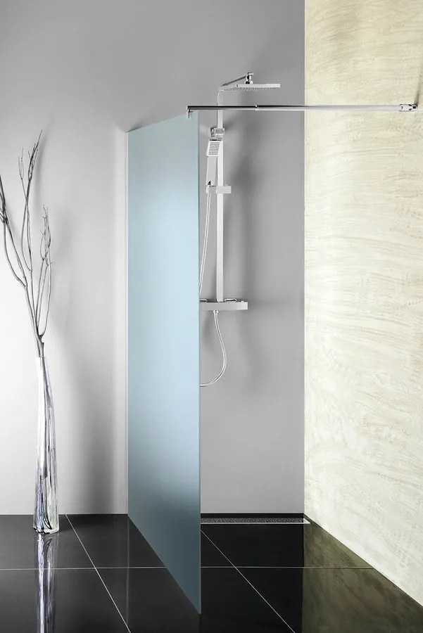 Aqualine Sapho, WALK-IN stěna k instalaci na zeď se vzpěrou, jednodílná, 1000 mm, matné sklo