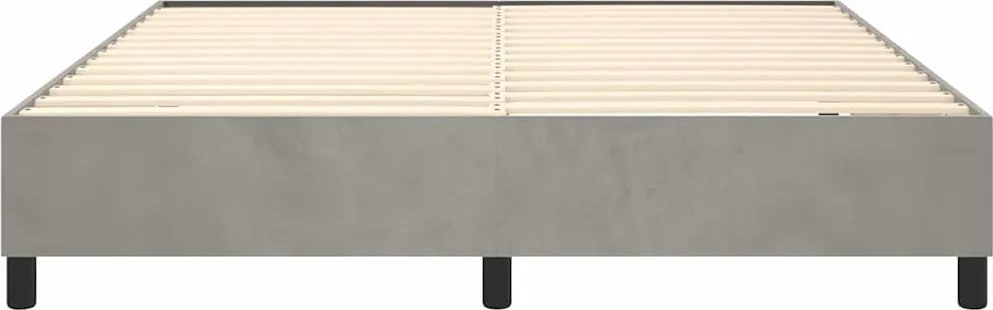 Rám postele s boxspringem světle šedý 160 x 200 cm samet 3121126