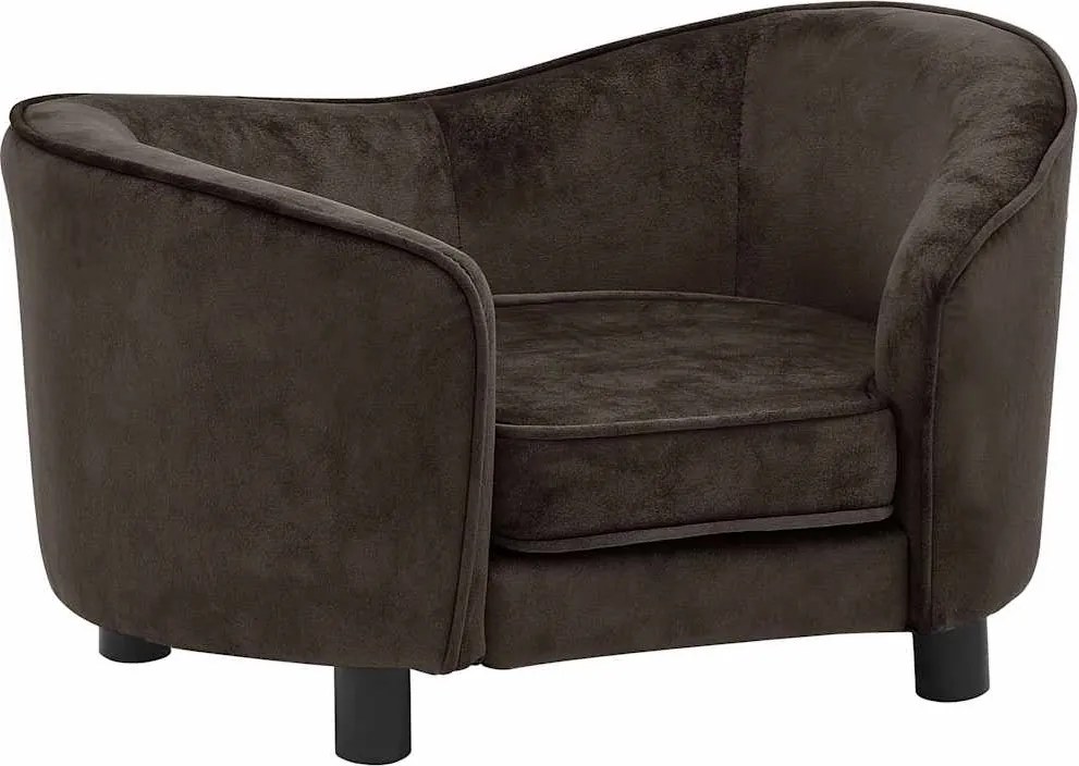 Pohovka pro psy hnědá 69 x 49 x 40 cm plyš 170942