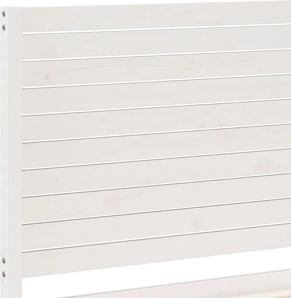 Prodloužený rám postele bez matrace bílý 200 x 210 cm masiv 3309306