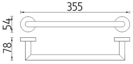 NIMCO UN 13035A-26 - Nástěnný věšák na ručníky UNIX 36 cm lesklý chrom