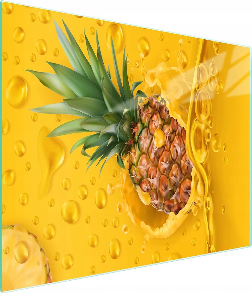 Skleněná Krájecí Deska 52x30 Ananas Tvrzené Sklo