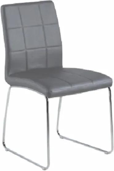 Židle, šedá ekokůže + chrom nohy, SIDA