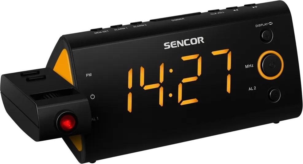 Sencor Radiobudík SRC 330 OR S PROJEKCÍ černo-oranžový