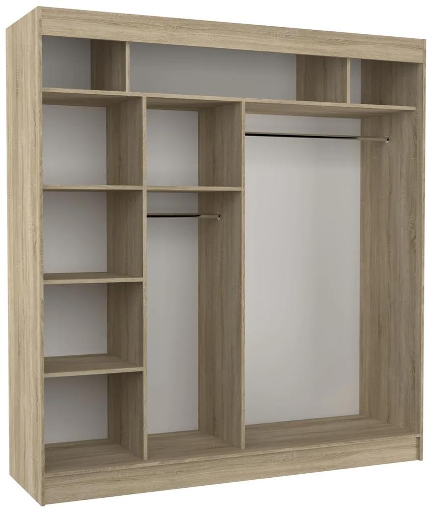 Šatní skříň s posuvnými dveřmi Toura - 200 cm Barva: Craft/bílá