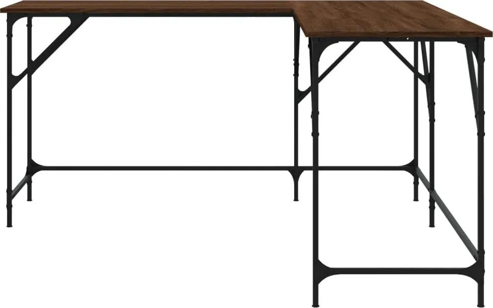 vidaXL Psací stůl 149 x 149 x 75 cm kompozitní dřevo [837586] Barva: hnědý dub