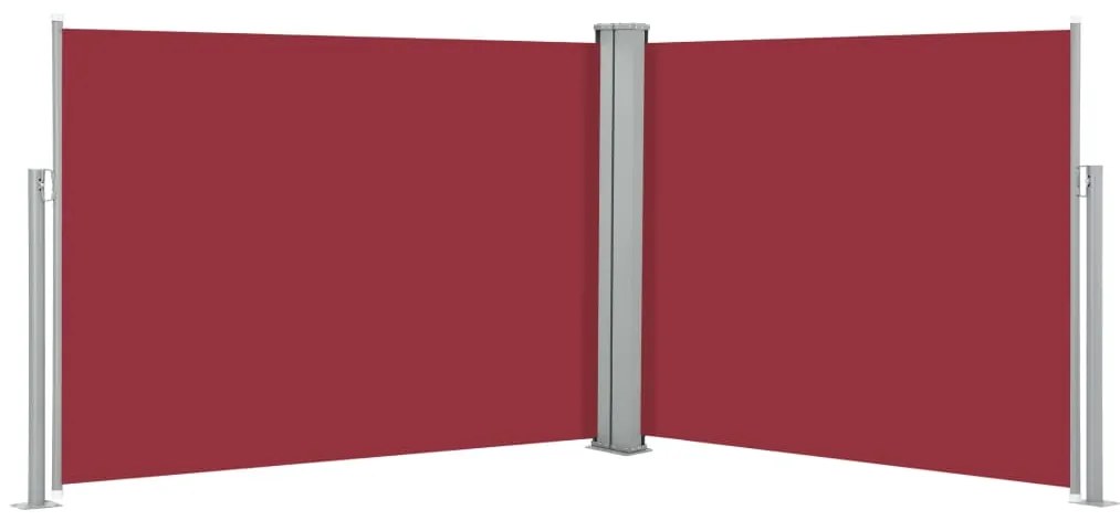 Zatahovací boční markýza / zástěna červená 140 x 1000 cm,  48489