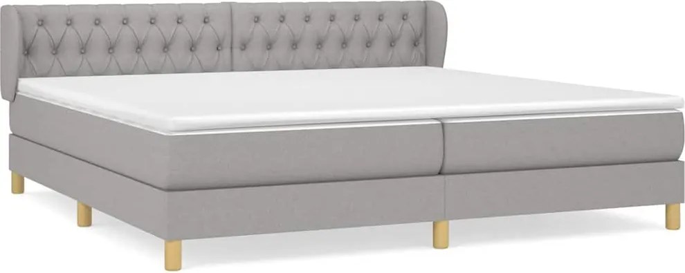 Box spring postel s matrací světle šedá 200 x 200 cm textil 3127069