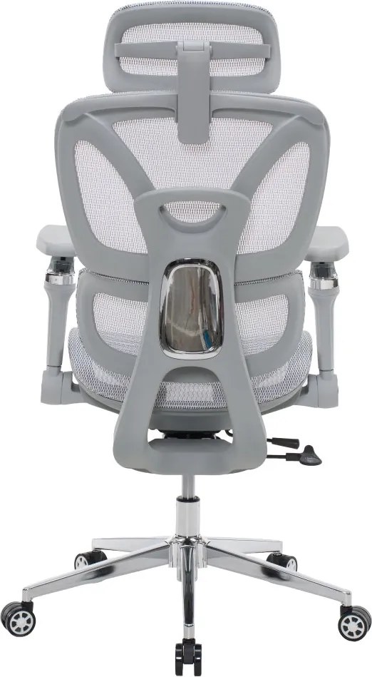 Kancelářská ergonomická židle PORTE — síťovina, šedá