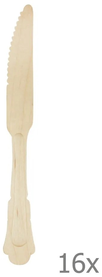 Sada 16 dřevěných jednorázových nožů Esschert Design