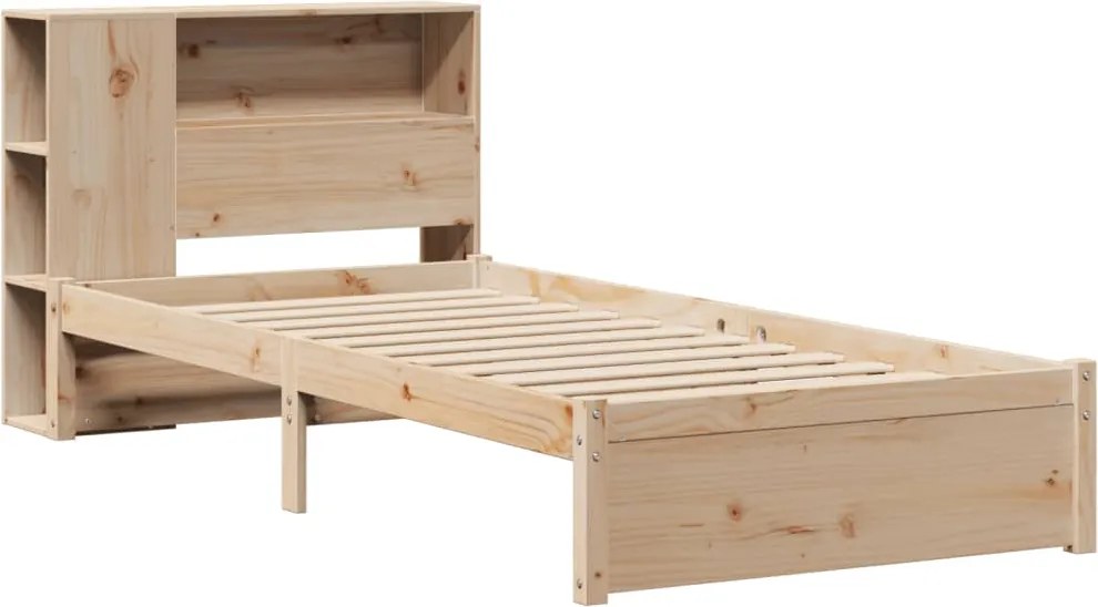 Postel s knihovnou bez matrace 75 x 190 cm masivní borovice 3322369