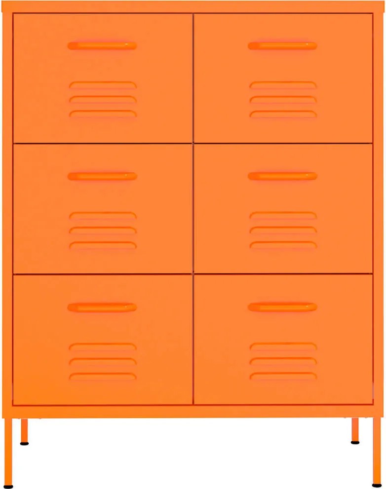 Zásuvková skříň oranžová 80 x 35 x 101,5 cm ocel 336147