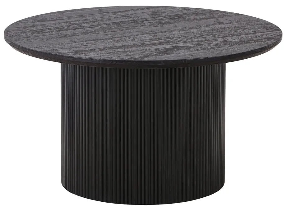 Tmavě hnědý kulatý konferenční stolek v dekoru topolu ø 80 cm Boavista – House Nordic