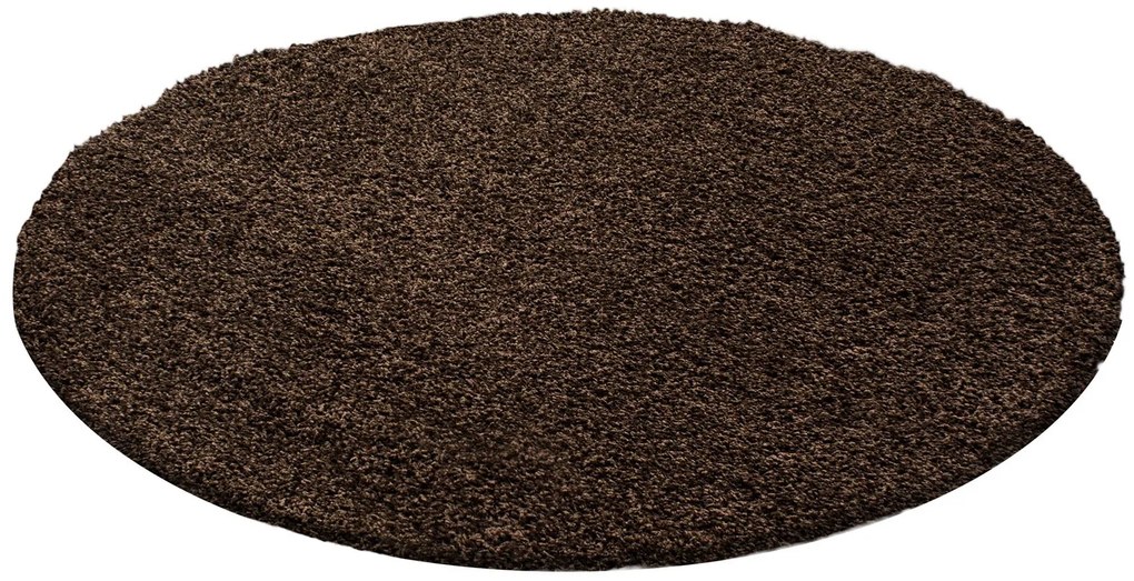 Ayyildiz Kusový koberec LIFE 1500, kulatý, Hnědá Rozměr koberce: 160 cm KRUH