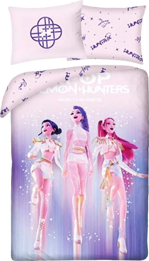 Bavlněné ložní povlečení KPop Demon Hunters - motiv HUNTR/X Performance - 100% bavlna - 70x90 cm + 140x200 cm