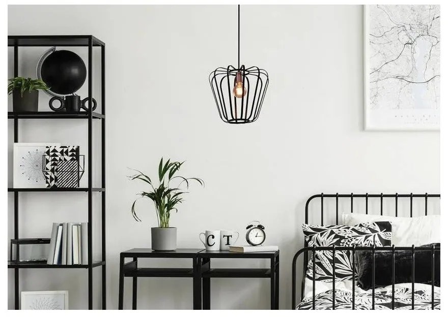 Černé kovové závěsné svítidlo ø 35 cm Jonas – Candellux Lighting