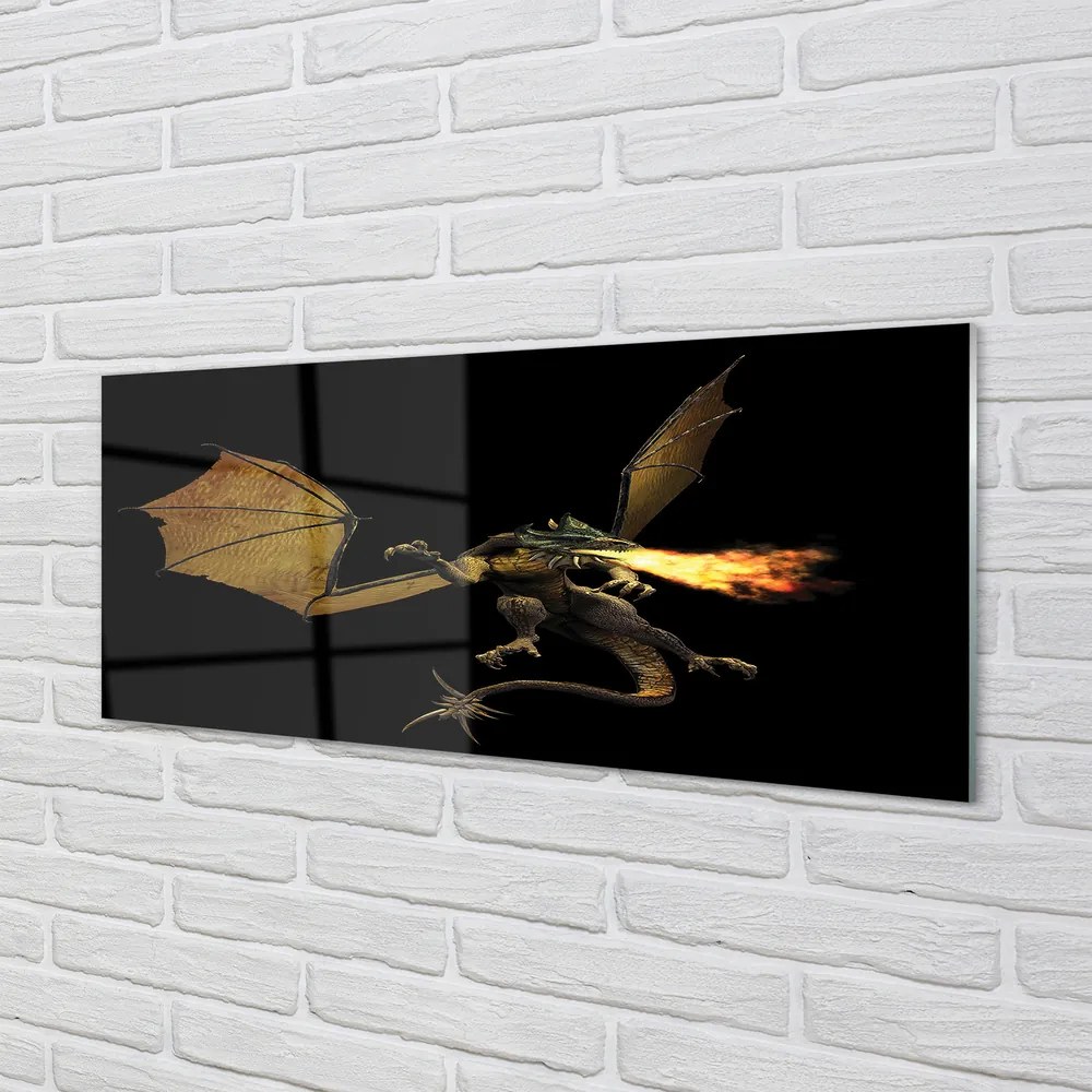 akrylový obraz Ohnivého draka 120x60 cm
