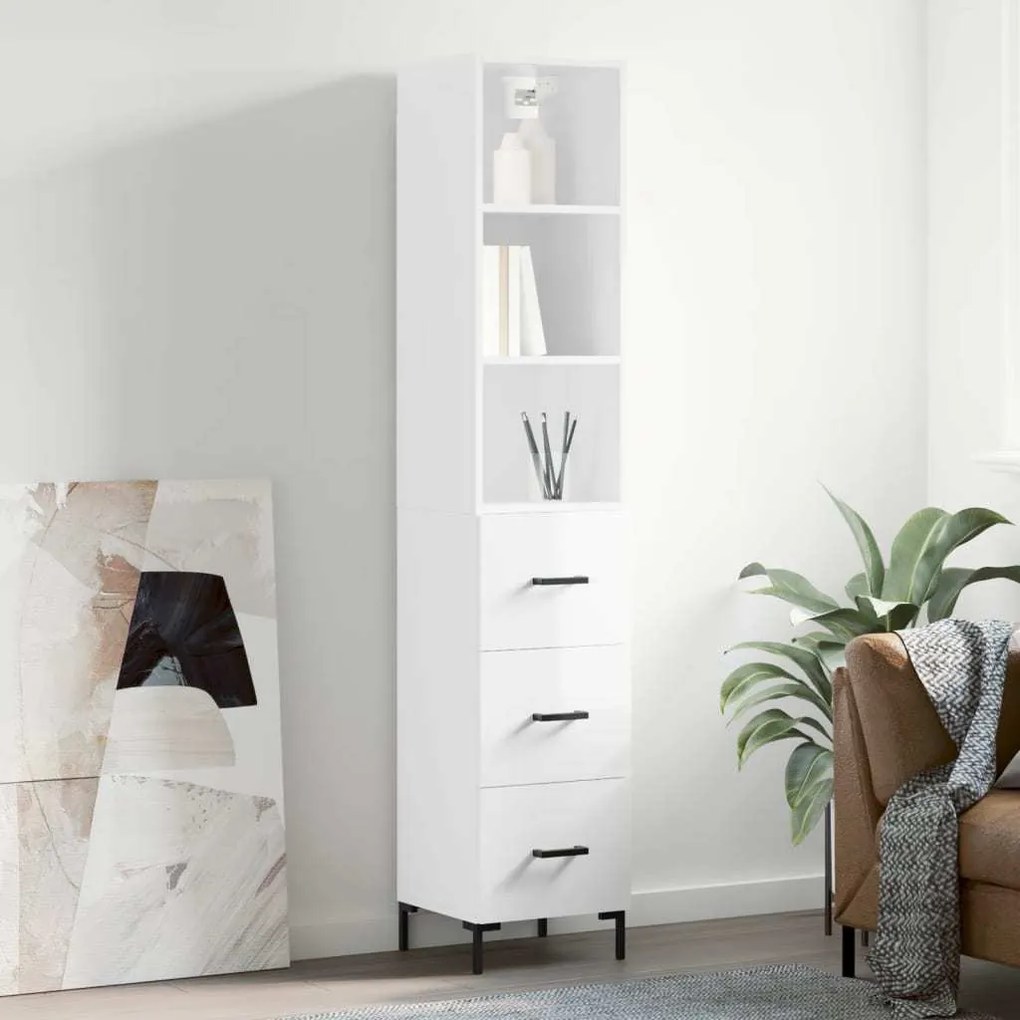 vidaXL Skříň highboard 34,5x34x180 cm kompozit [3189702] Barva: Betonová šedá