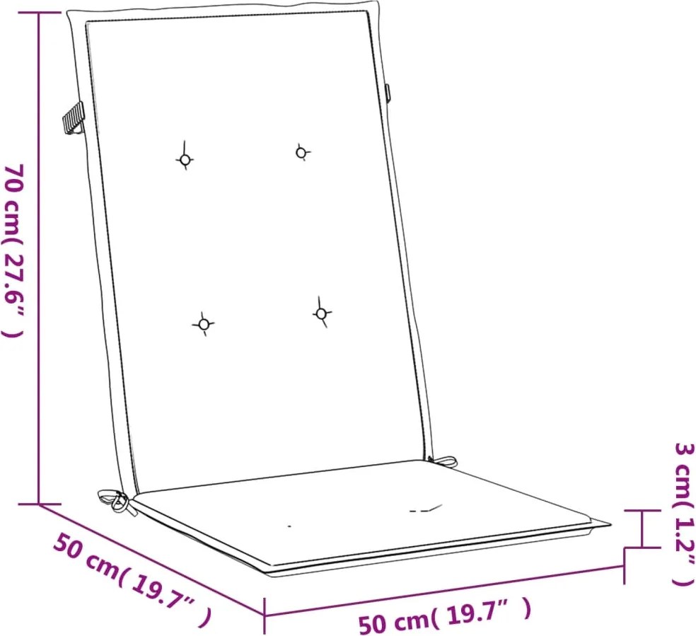 vidaXL Marketos Podušky na židli vysoké opěradlo 6 ks krémové 120x50x3cm textil