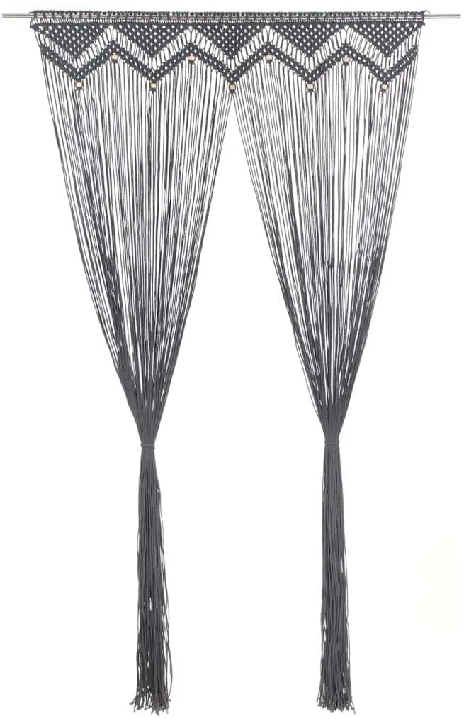 Macramé závěs antracitový 140 x 240 cm bavlna 323992