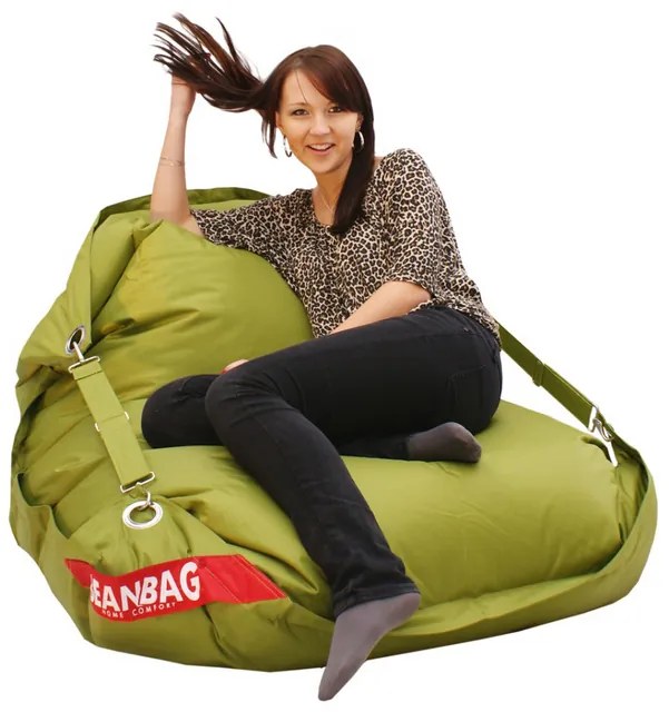 Beanbag Sedací pytel 189x140 comfort s popruhy green frog
