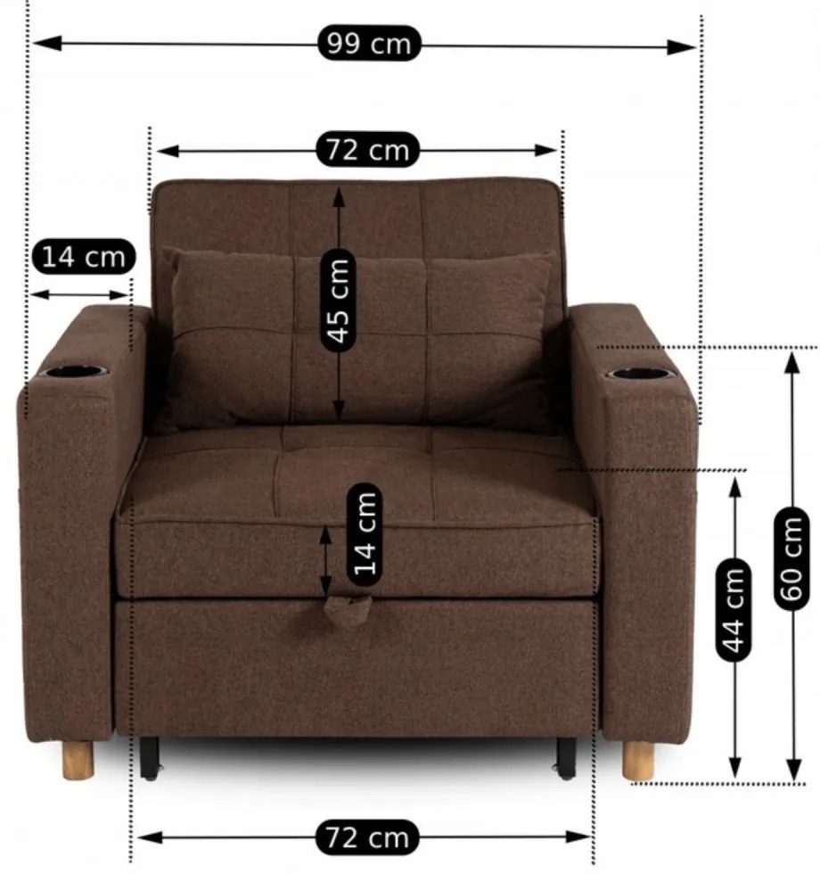 Stylové hnědé křeslo SOLOR pro komfortní sezení Mebel Elite