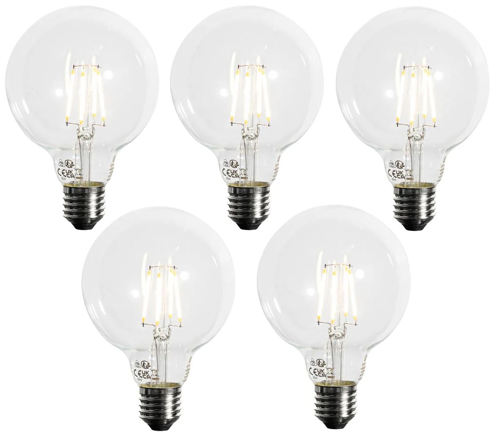 Sada 5 stmívatelných LED žárovek E27 G95 5W 450LM 3000K