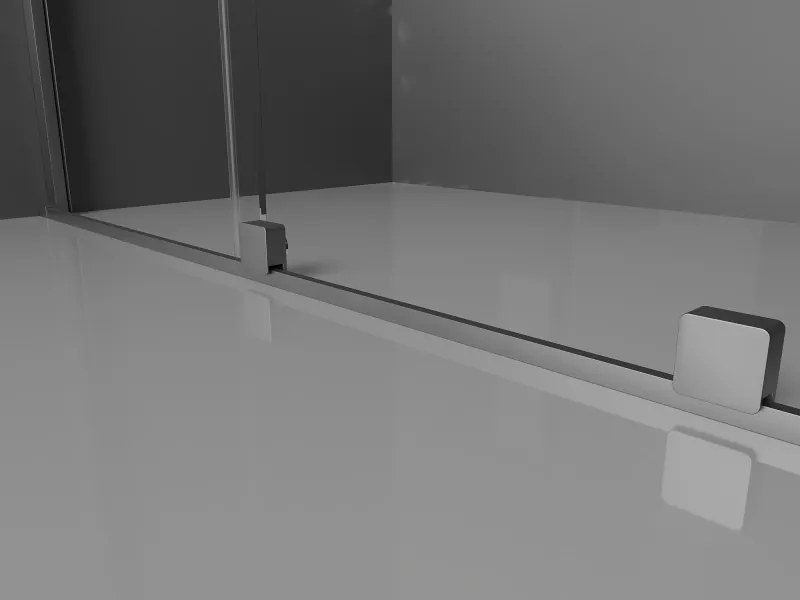 Mexen Velar L Duo, sprchový kout s posuvnými dveřmi 100 x 90 cm, 8mm čiré sklo, broušený grafit, 871-100-090-02-03-95