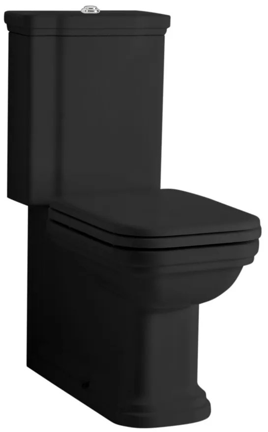 Kerasan WALDORF WC kombi, spodní/zadní odpad, černá-chrom WCSET25-WALDORF