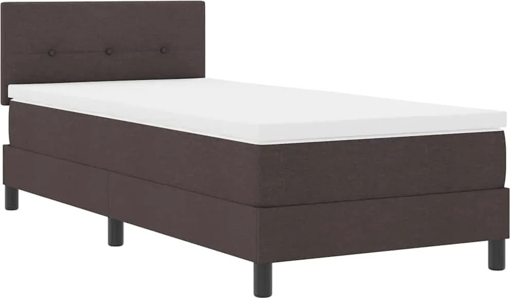 Postel s boxspringem s čelo Tmavě hnědá 100 x 200 cm textil 3338667