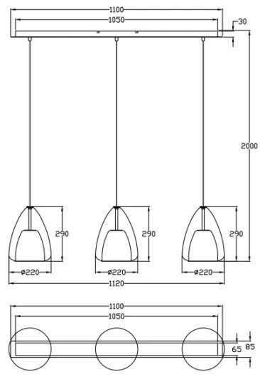 Fabas Luce 3673-48-125 - Lustr na lanku BRITTON 3xE27/40W/230V zlatá