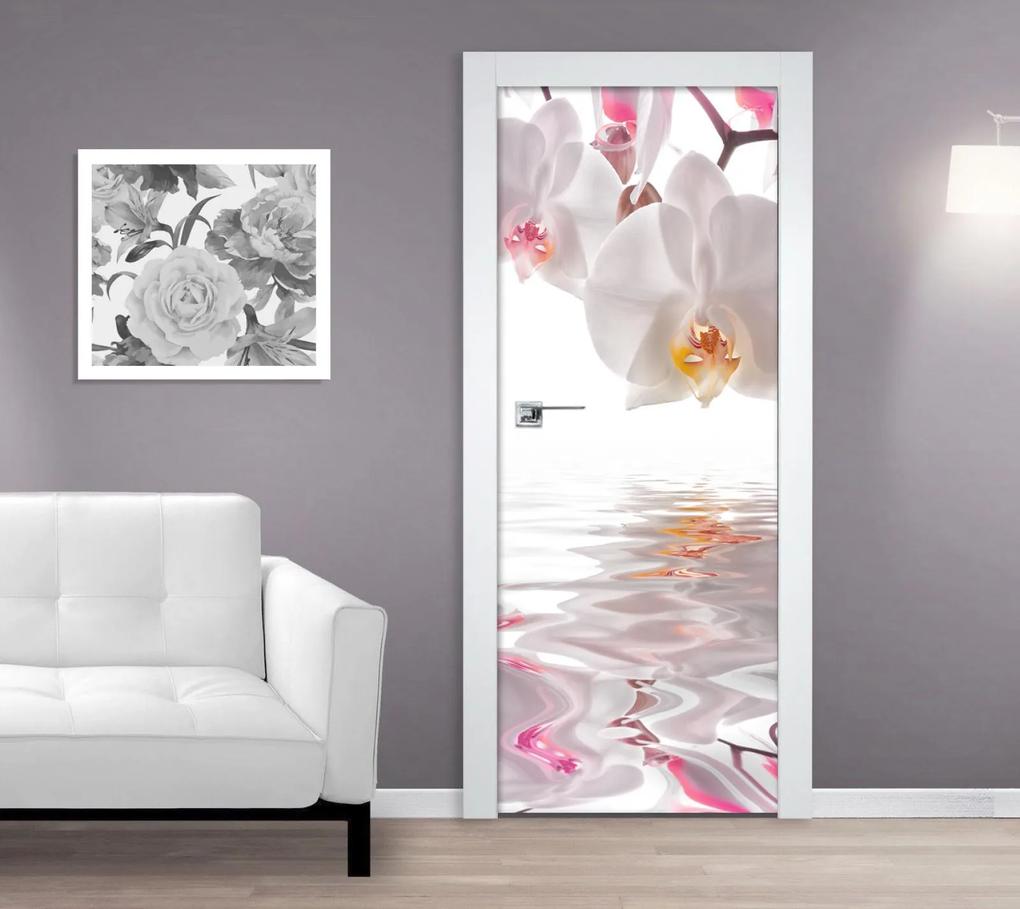Fotožaluzie -  Samolepící fototapeta na dveře 95x210cm - orchidej bílá