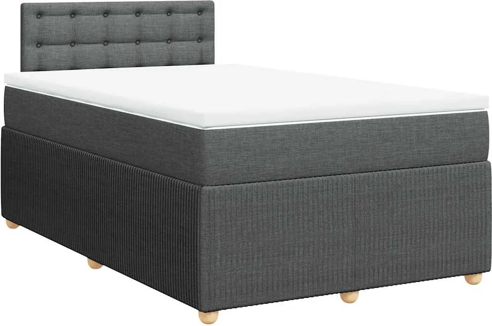 Box spring postel s matrací tmavě šedá 120x190 cm textil 3287410