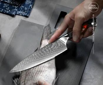 Nůž Šéfkuchaře 8" GRAND SHARP KANTÓ 67 vsrtev damaškové oceli