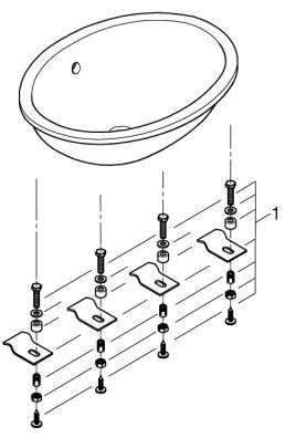 GROHE 39423000 - Umyvadlo zápustné BAU CERAMIC 560 × 420 mm keramika/bílá