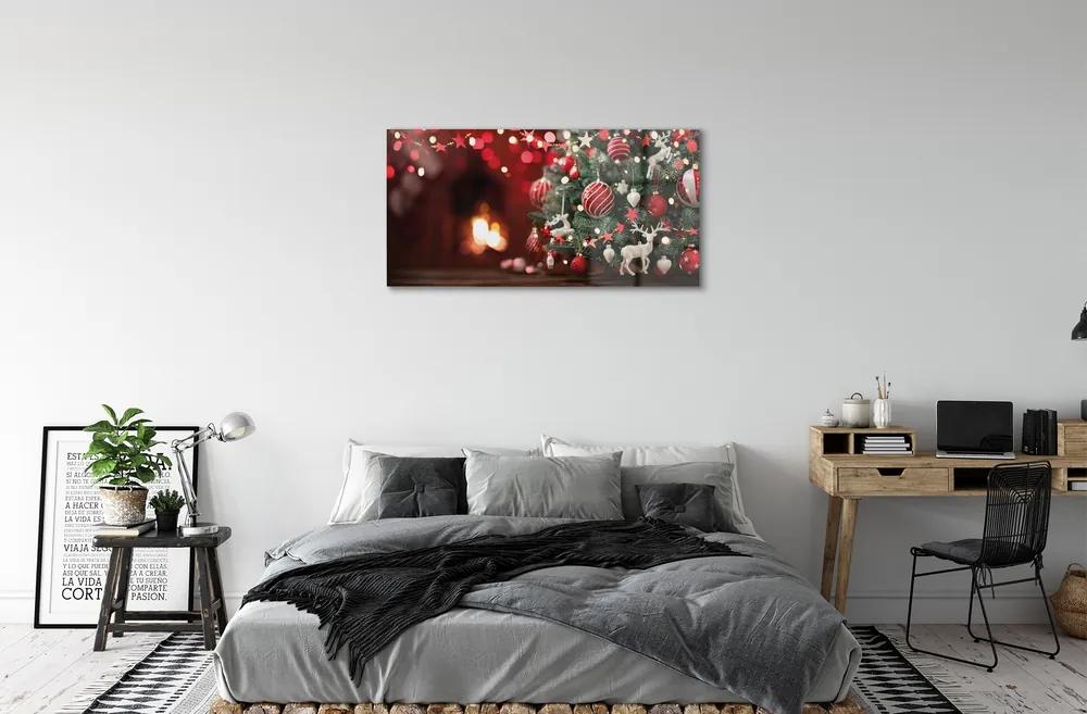 akrylový obraz Vánoční ozdoby 100x50 cm