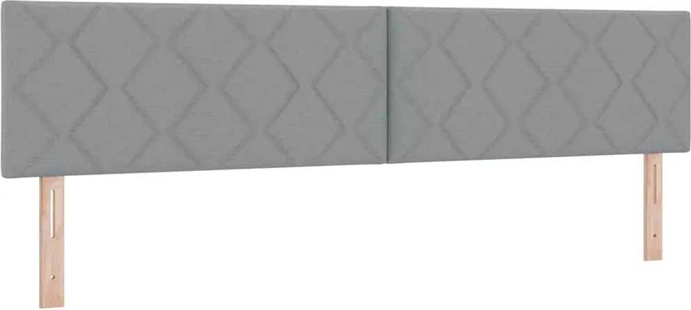 Postel s boxspringem s čelo Světle šedá 200 x 200 cm textil 3340297