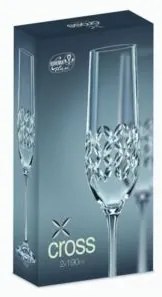 Crystalex Sklenice na šampaňské Viola Cross 190 ml, 2 ks