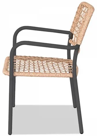 Zahradní set 1+2 stůl 60x60 židle umělý ratan barva přírodní kov antracit AZ-L1103 NAT