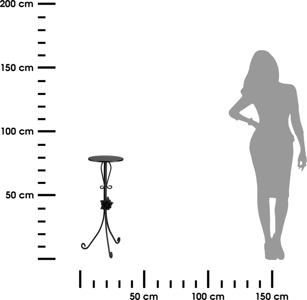 STOJAN NA KVĚTINÁČ BROSE 75X35 CM ČERNÁ